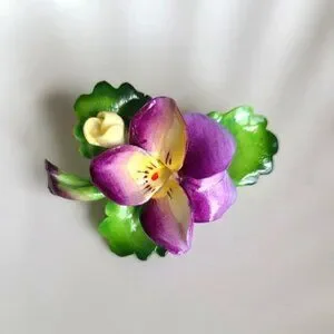 Vintage | Jewelry | Vintage Signed Collectible Cara China Purple Flower ...